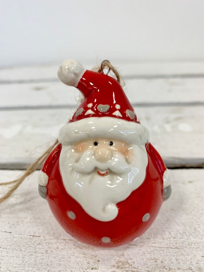 Pack Of Ceramic Santa Baubles | 44145 | Christmas / Hanging Decorations ...
