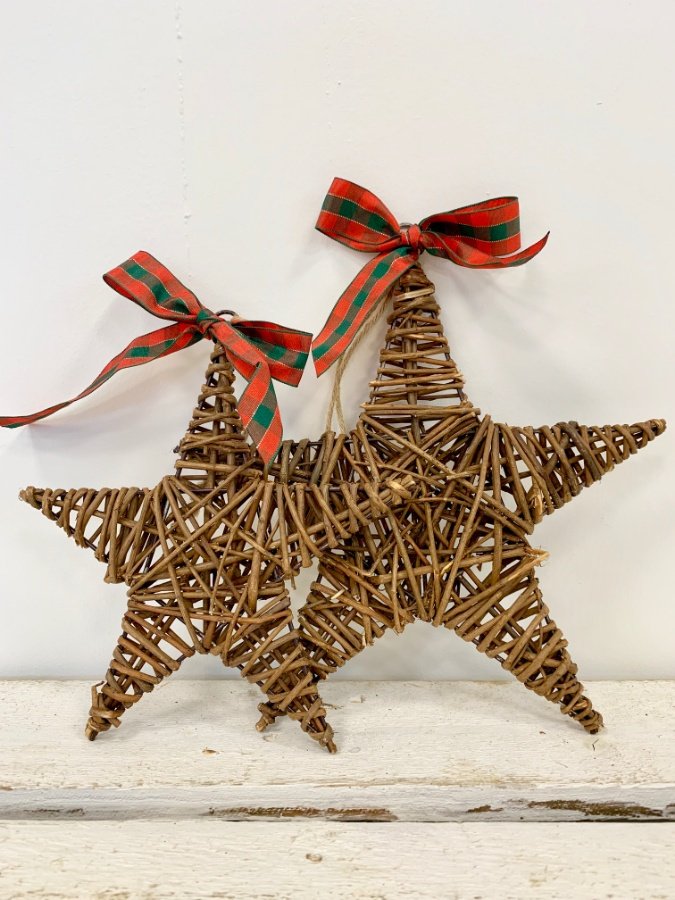 Tartan Wicker Star, Large 37cm | 44196 | Christmas / Wreaths and ...