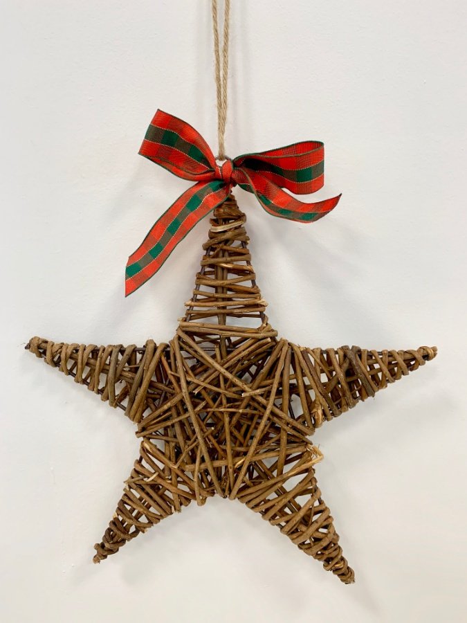 Tartan Wicker Star, Large 37cm | 44196 | Christmas / Wreaths and ...