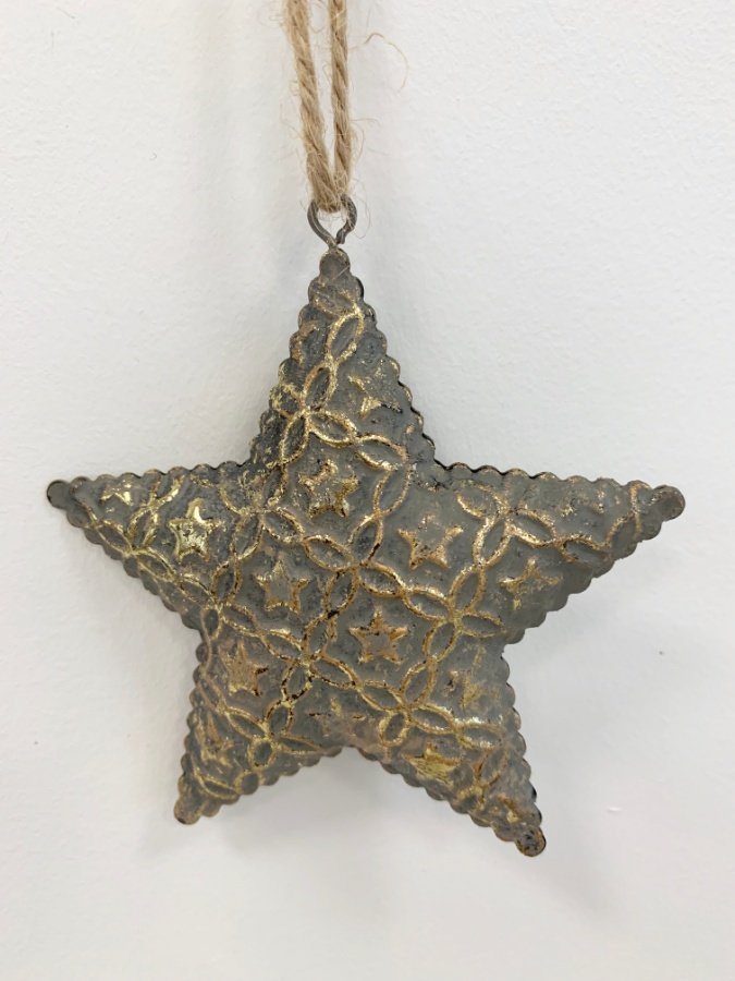 Antique Gold Hanging Star, 9cm | 44200 | Christmas / Hanging ...