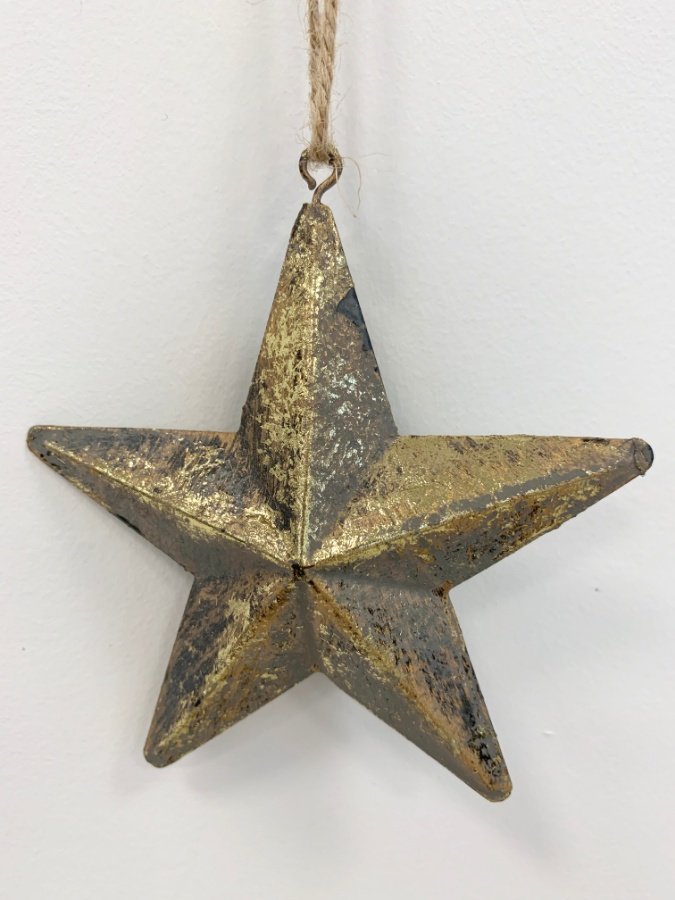 Distressed Gold Hanging Star | | Christmas Decorations / Hanging ...