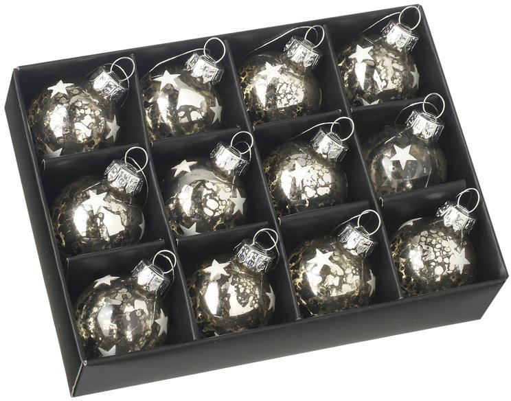 D238 / Set of 12 Mottled Mini Baubles | 44289 | Christmas / Baubles ...
