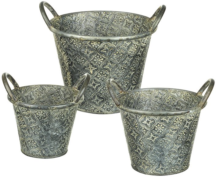 DDZ011 / Decorative Metal Bucket, Set 3 | 44305 | Homeware / Storage ...