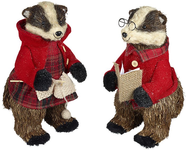 SNS171 / Traditional Standing Mr & Mrs Badger | 44427 | Christmas ...
