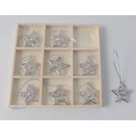 Mini Silver Star Hangers | 44670 | Christmas / Hanging Decorations ...