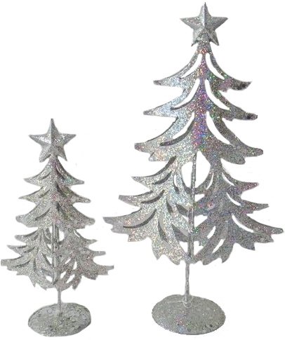 Glittery Silver Metal Tree, 30cm | 44681 | Christmas / Ornaments ...