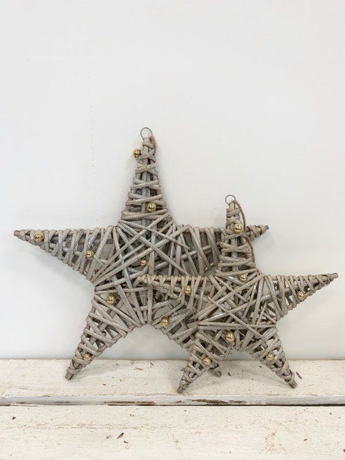 Gold Bauble Wicker Star, 30cm | 44729 | Christmas / Wreaths and ...