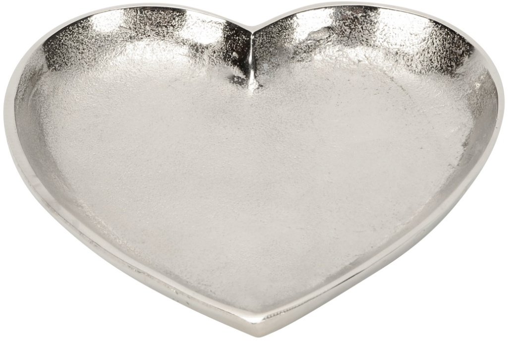 Buffed Silver Heart Plate, 20cm | 44772 | Christmas / Standing ...