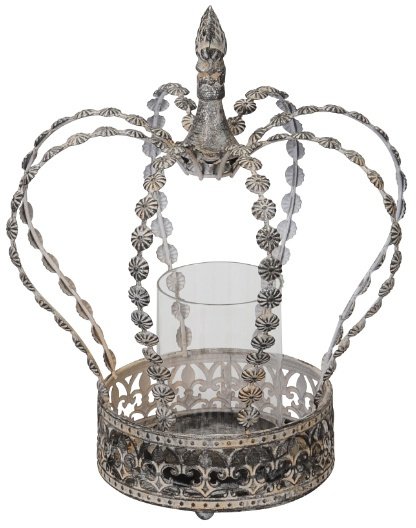 Rustic Metal Crown Candle Holder, 32cm | 44855 | Christmas / Candles ...