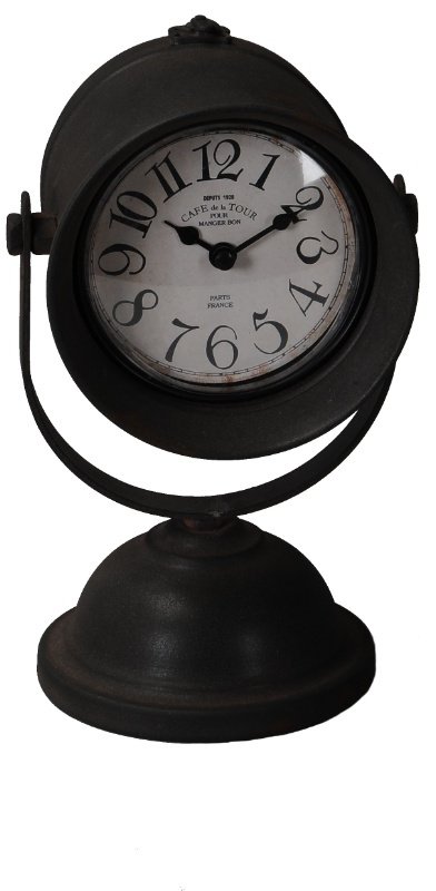 Rustic Black Metal Clock On Stand | 44862 | Interior Decor / Clocks ...