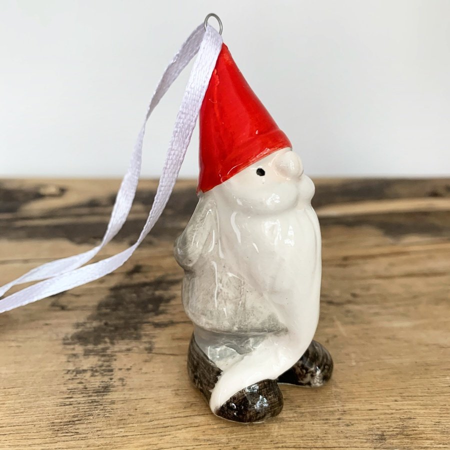 Ceramic Grey Hanging Gonk | 45089 | Christmas / Hanging Decorations ...