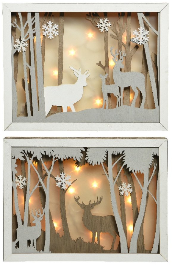 LED Based Woodland Display Frames 39cm | 45116 | Christmas / Light Up ...