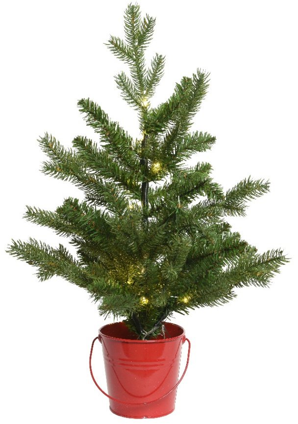 Festive Red Bucket and LED Tree, 45cm | 45139 | Christmas / Display and ...