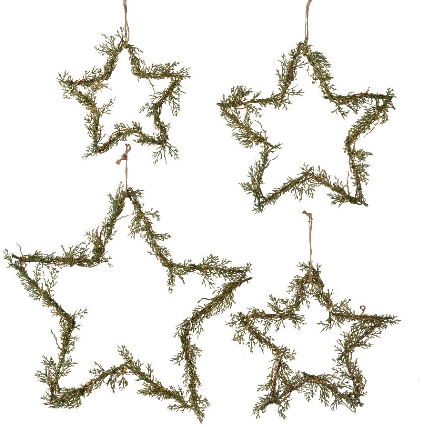 Set of 4 Hanging Branch Stars | 45218 | Christmas / Hanging Decorations ...