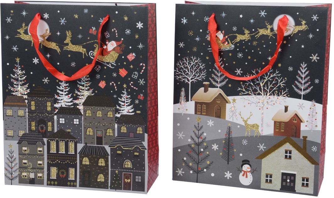 Large Christmas Eve Scene Gift Bags | 45323 | Christmas / Gift Bags ...