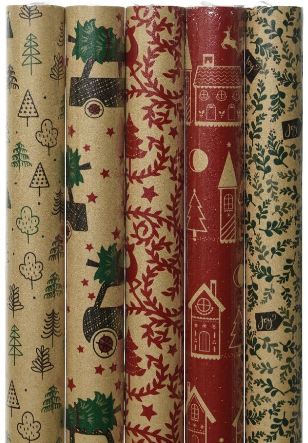 Festive Red and Green Eco-Friendly Wrapping Paper | 45351 | Christmas ...