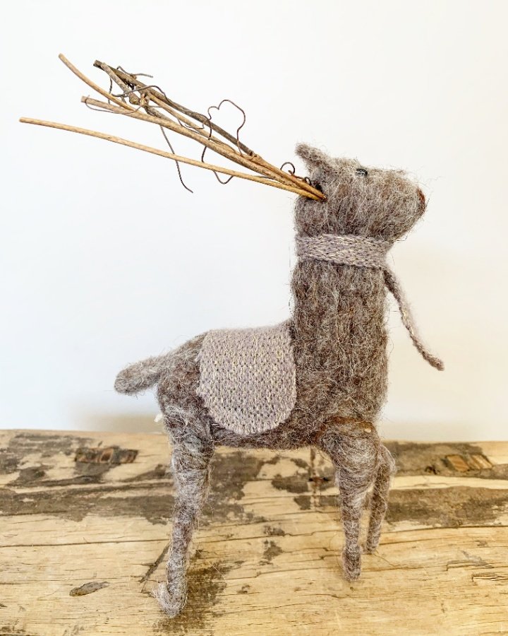 Woolly Grey Reindeer 15cm | 45806 | Christmas / Ornaments | Rosefields