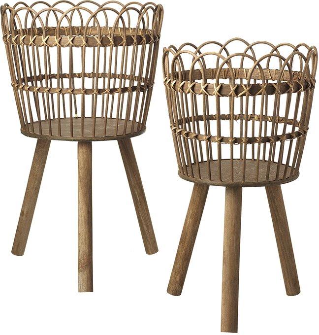 EEM015 / Wicker Basket Tables, Set of 2 | 45919 | Outdoor Living ...