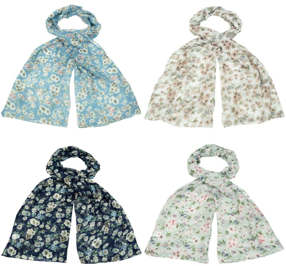 Assorted Flower Print Scarves | 46348 | Fashion Accessories / Scarves ...