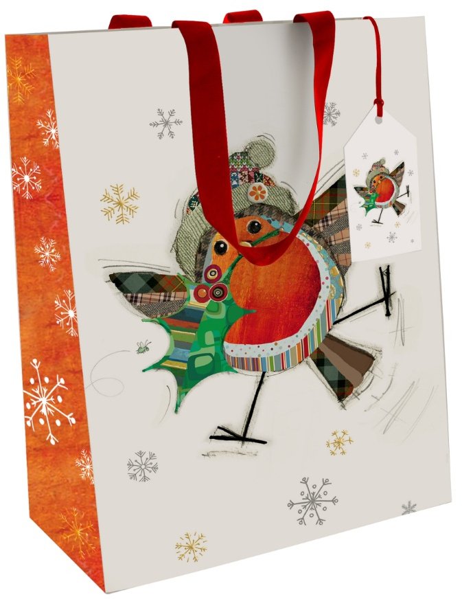 Christmas Robin Gift Bag, Large | | Christmas Decorations / Gift Bags ...