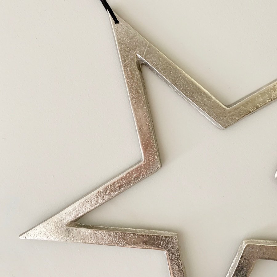 Silver Hanging Star, 30cm | 46911 | Christmas / Wreaths and Garlands ...