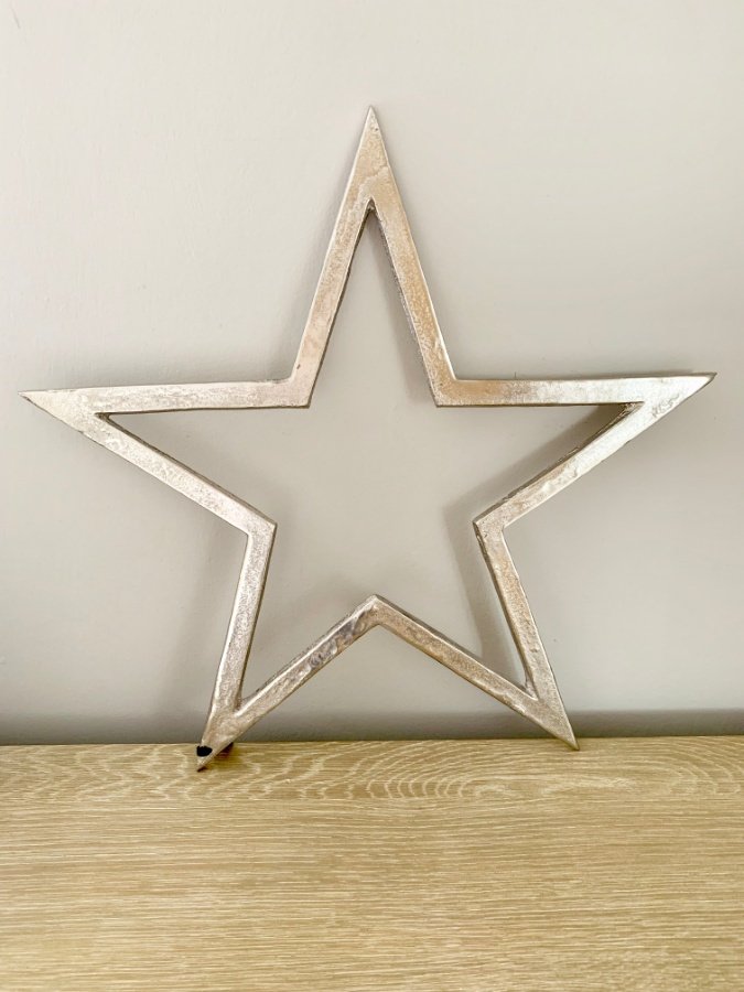 Silver Hanging Star, 50cm | 46913 | Christmas / Hanging Decorations ...