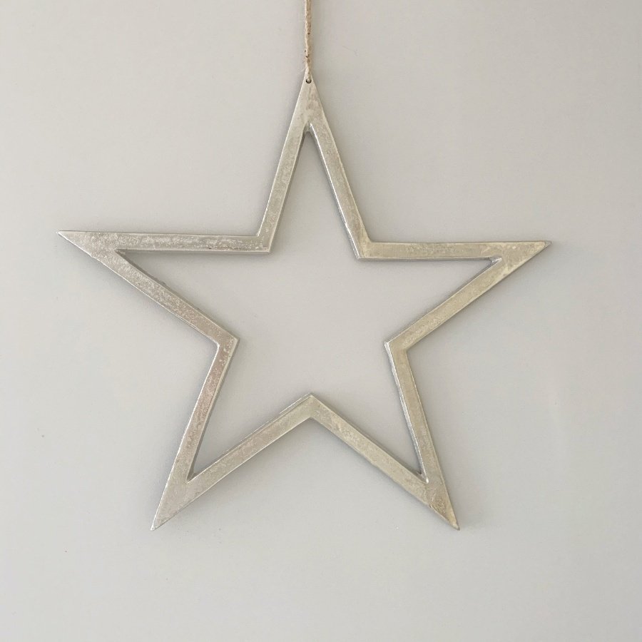 Silver Hanging Star, 50cm | 46913 | Christmas / Hanging Decorations ...