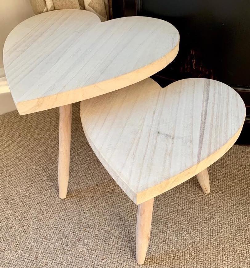 40cm Natural Wooden Heart Stool | 46951 | Homeware / Decorative ...