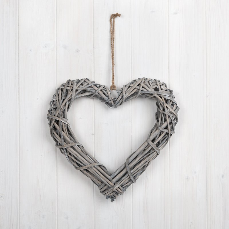 Rustic Rattan Heart, 30cm | 46957 | Christmas / Wreaths and Garlands ...