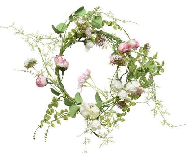 Pink Rose Entwined Wreath 33cm | 47046 | Interior Decor / Artificial ...