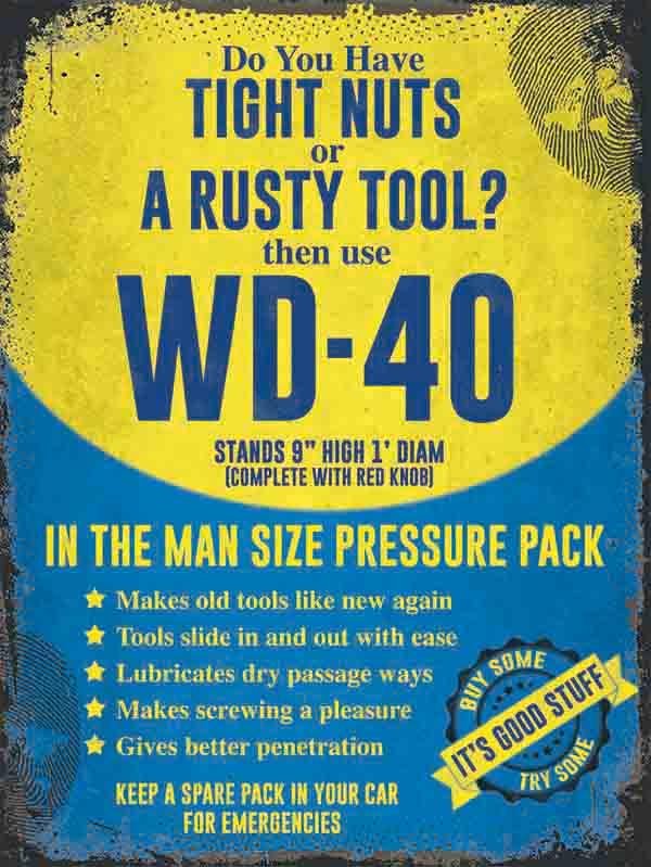 WD-40 Metal Sign, 20cm | 47524 | Occasions / Gifts For Him ...