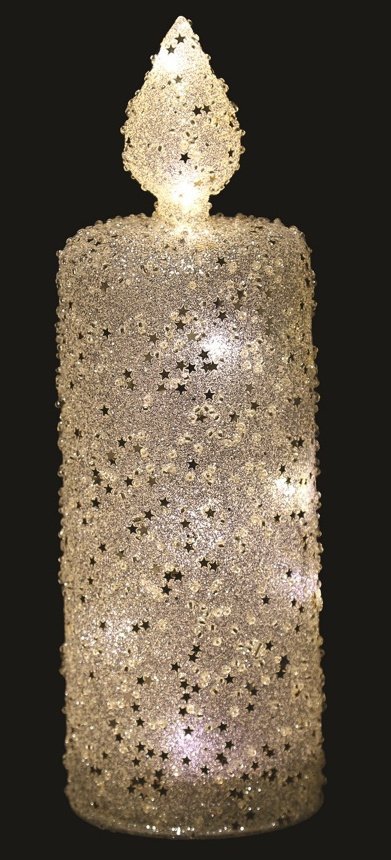 Gold Glitter LED Candle, 26.5cm | 47896 | Christmas / Candles and ...