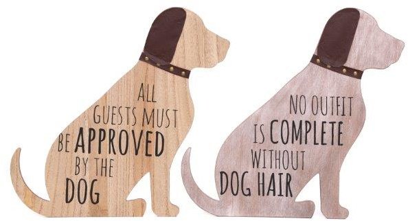 PE1191 / Wooden Dog Plaque 42 x 36 cm | 48048 | Signs & Plaques ...