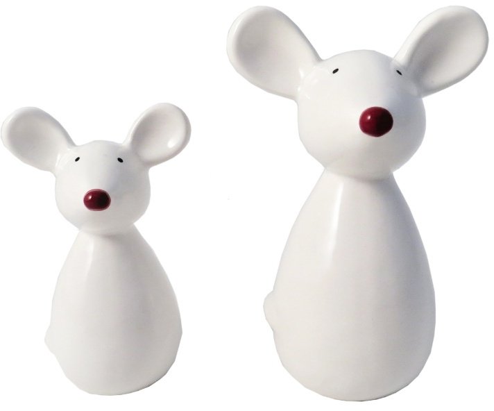 Red Nosed Ceramic Mouse, 14cm | 48118 | Christmas / Ornaments | Rosefields