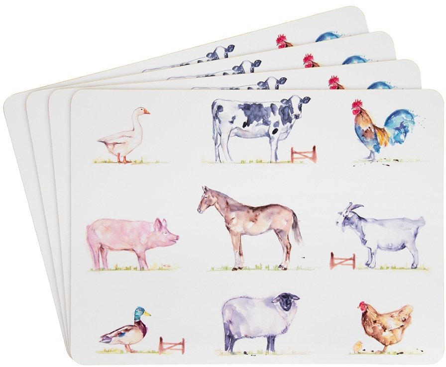 LP45163 / Set of 4 Country Life Farm 29 cm Placemats | 48150 | Kitchen ...