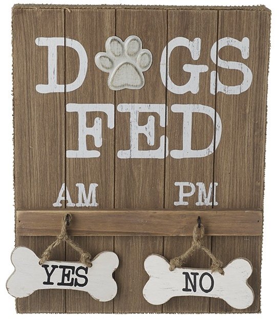 SGM431 / Interactive Wooden 'Dogs Fed' Sign 30cm | 48303 | Signs ...