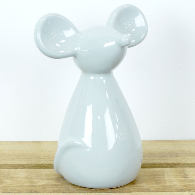 Grey Ceramic Mouse, 10cm | 48336 | Christmas / Standing Decorations ...