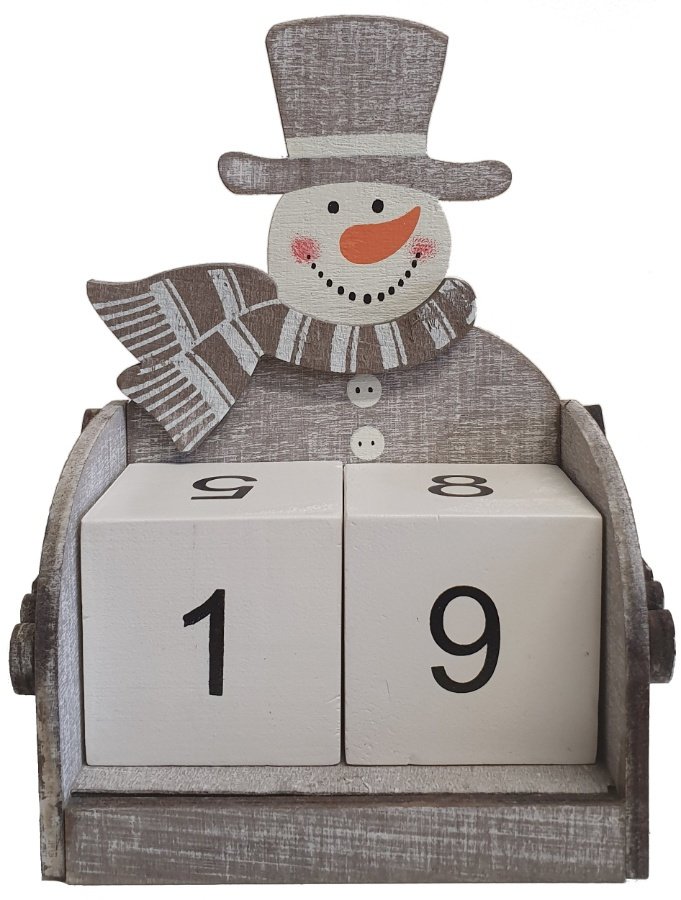 Nordic Grey Wooden Block Advent Calendar Snowman | 48451 | Christmas ...