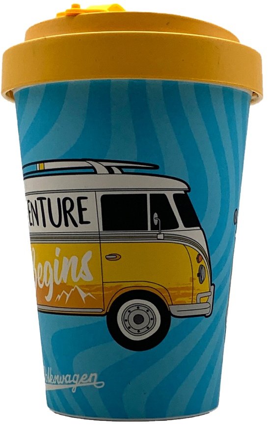 Yellow Volkswagen Campervan Bamboo Travel Mug | 48728 | Kitchen ...