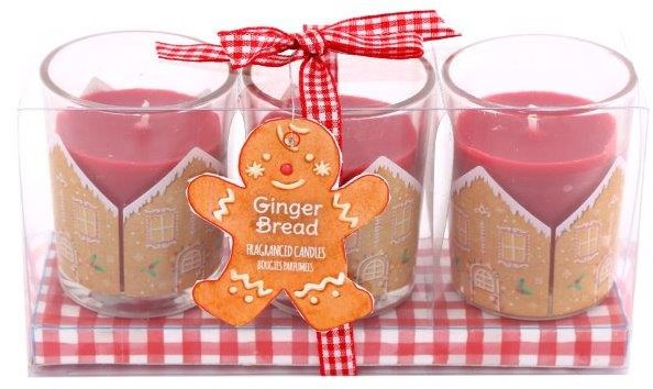 Set of 3 Gingerbread Scented Candles | | Christmas Decorations ...