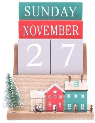 XMN2198 / Rustic Wooden Perpetual Calendar, 16cm | 49107 | Christmas ...