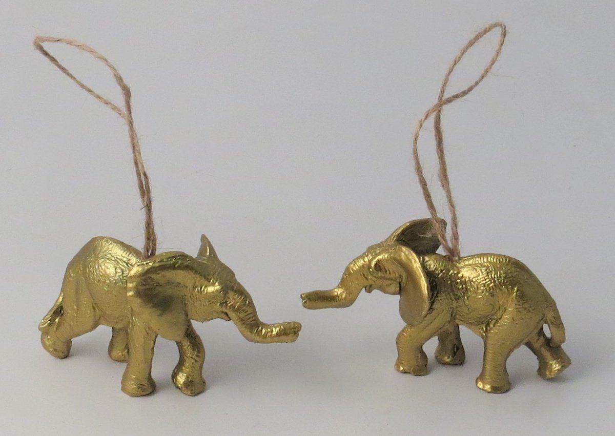 Golden Luxe Elephant Hanger, 9cm | 49145 | Christmas / Hanging ...