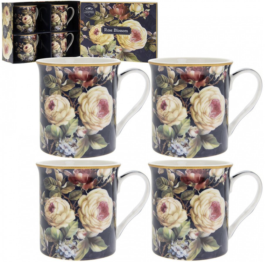 LP93996 / Rose Blossom Set of 4 Mugs | 49200 | Kitchen & Dining / Mugs ...