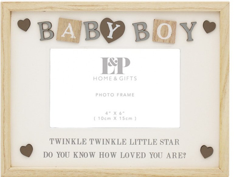 LP45958 / Natural Wooden Frame - Baby Boy | 49371 | Interior Decor ...