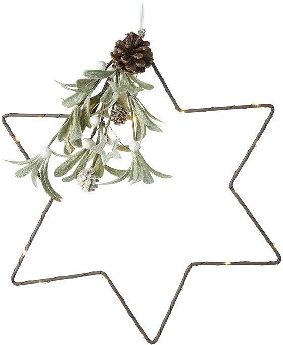GG271 / Hanging Wire LED Star With Mistletoe, 32cm | 49528 | Christmas ...