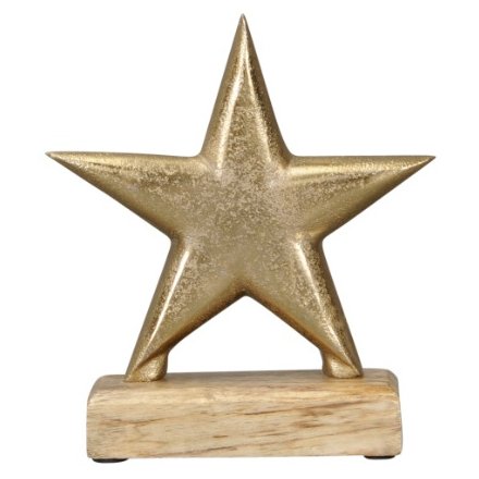 Rough Gold Metal Star, 13cm | 49777 | Christmas / Standing Decorations ...
