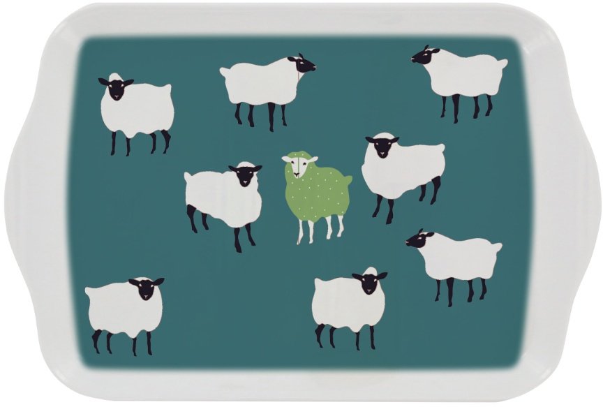 Printed Green Sheep Serving Tray - Small | 50198 | Kitchen & Table ...