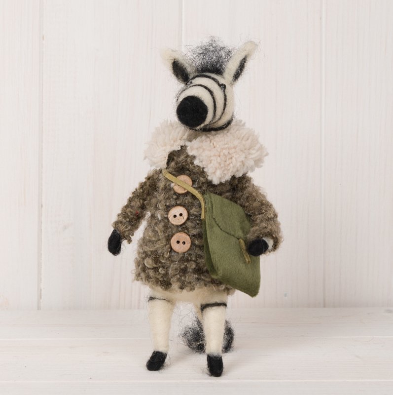 Woolly Zebra In Coat, 17cm | | Christmas Decorations / Character ...
