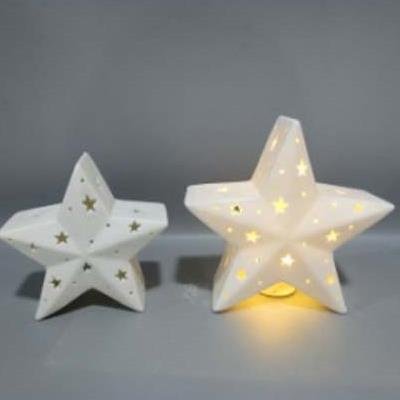 Ceramic Star With LED Glow, 12cm | | Christmas Decorations / Decorative ...