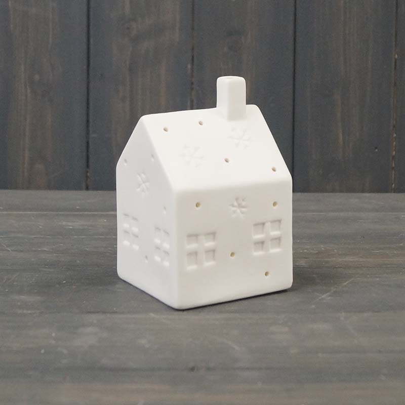 White Ceramic LED House, 12cm | 50300 | Christmas / Display and Light ...